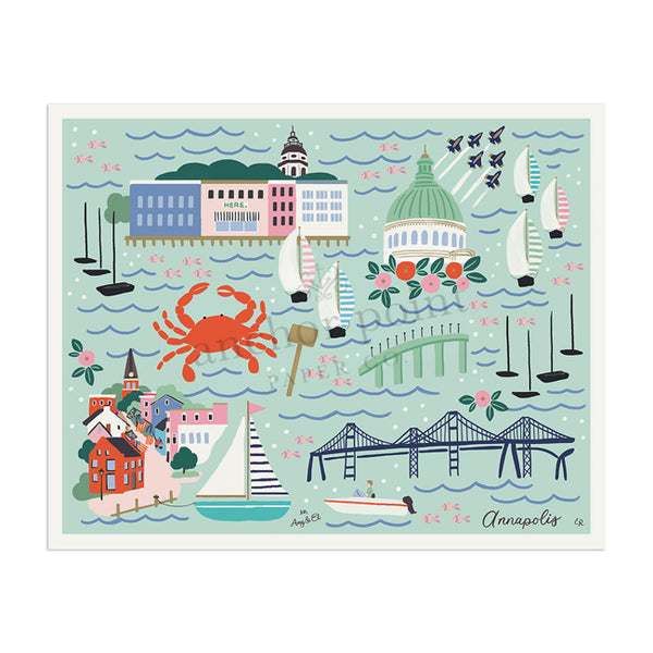 Annapolis "Naptown" Digital Download Art Print – Anchor Point Paper Co.